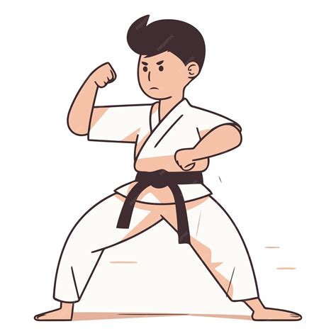 키모노를 입은 태권도 선수 만화 터 일러스트레이션 프리미엄 벡터 키모노를 입은 태권도 선수 만화 터 일러스트레이션 프리미엄 벡터