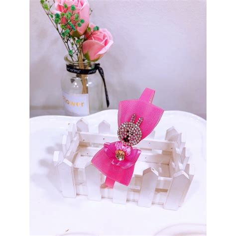 Cekak Rambut Budak Perempuan Corak Ribbon Comel Girl Hairband Ribbon Style Headband Reben Rabbit