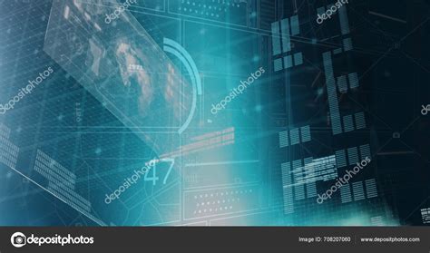 Image Loading Circles Changing Numbers Globe Loading Bars Black Background Stock Photo