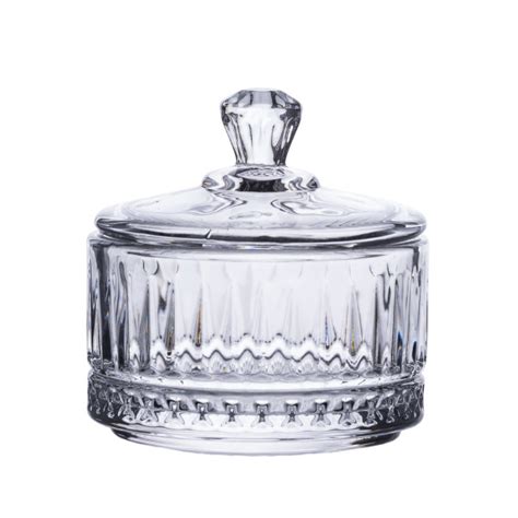 Купити оптом Цукерниця з кришкою High Quality із кришталевого скла Strips в Україні опис і
