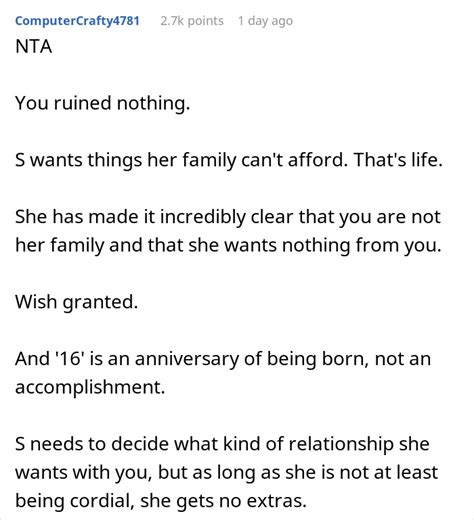 Teen Gets Mad Over Stepdads Decision Not To Pay For Her Expensive