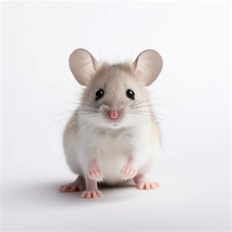 Closeup Mouse In Light White And Light Magenta Style Stock Illustration