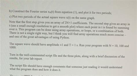 Solved Background This Problem Involves A Fourier Series