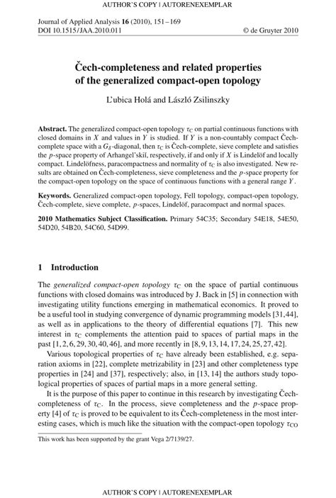 pdf Čech completeness and related properties of the generalized