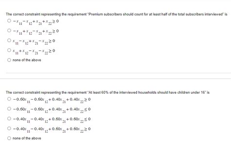 Solved The Correct Objective Function Is Chegg