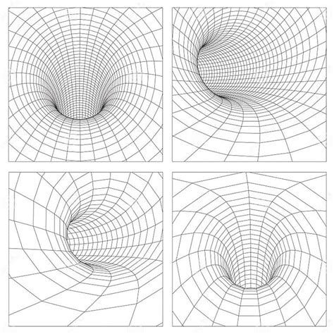 Grid Wormhole Wireframe Tunnel 3d Gravity Quantum Vector Wormhole