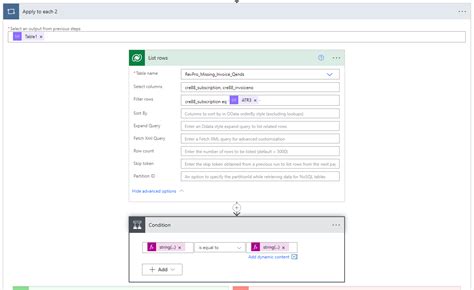 dataverse table apply to each and condition power platform community