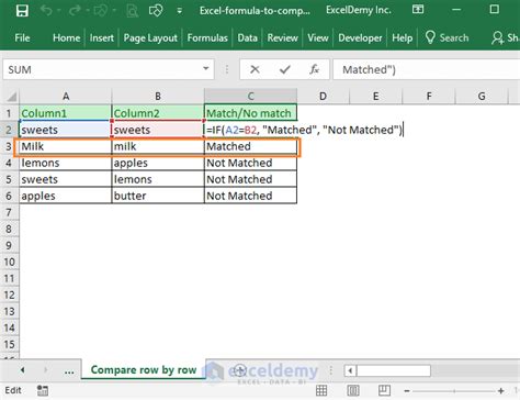 Excel Formula To Compare Two Columns And Return A Value Examples