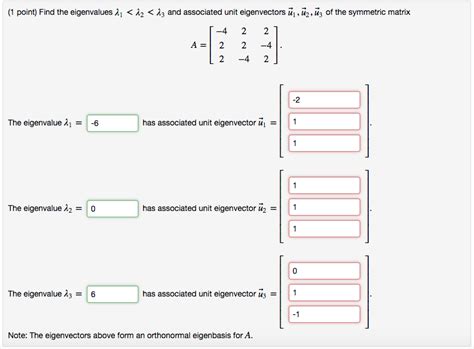 Solved 1 Point Find The Eigenvalues