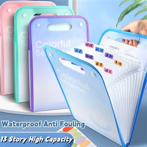 Expanding File Folder A4 Folder File Organizer Clear Book 13 Layer High