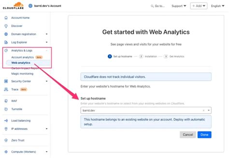 Wordpress Configuration And Setup For Cloudflare Web Analytics Barrddev