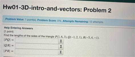 Solved Hw01 3d Intro And Vectors Problem 2 Problem Value 1