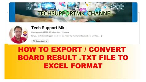 Convert Export Txt File To Excel File Youtube