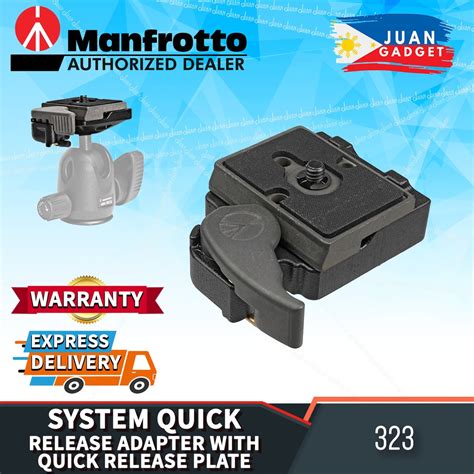Manfrotto 323 Rc2 System Quick Release Adapter With 200pl 14 Plate For Point And Shoot Cameras