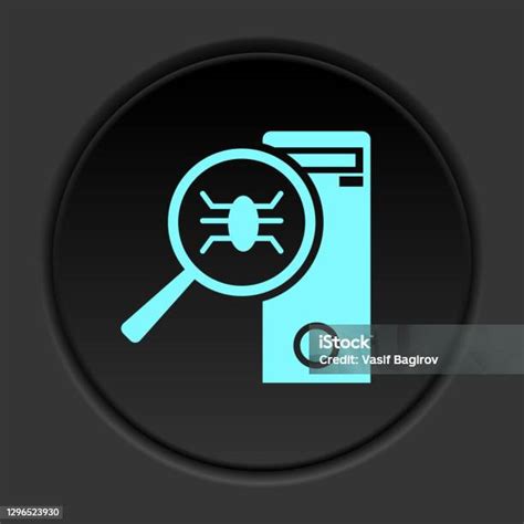 어두운 버튼 아이콘 시스템 컴퓨터 바이러스 응용 프로그램 일러스트를 위한 버튼 배너 라운드 배지 인터페이스 개념에 대한 스톡 벡터 아트 및 기타 이미지 Istock