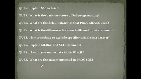 Base Sas Interview Top 15 Questions Hindienglish Youtube