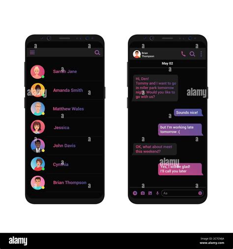 Social Network Messenger Concept Vector Illustration Messenger Dark