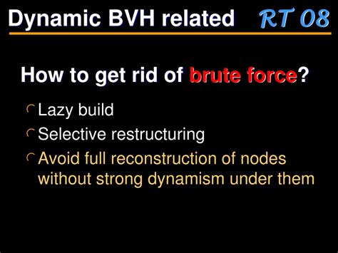ppt efficient clustered bvh update algorithm for highly dynamic