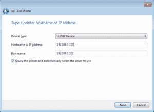 Windows Install Printer Via IP Address