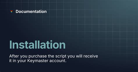 installation documentation