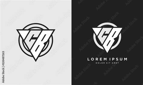 Letter Cb Triangle Logo Icon Modern Stylish Monogram Design Stock