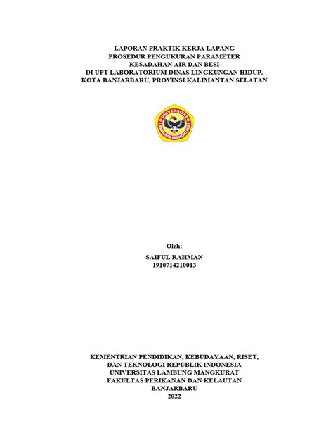 Laporan Pkl Saiful Rahman 1 Pdf