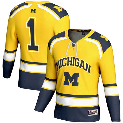 Mens Gameday Greats 1 Maize Michigan Wolverines Hockey Jersey