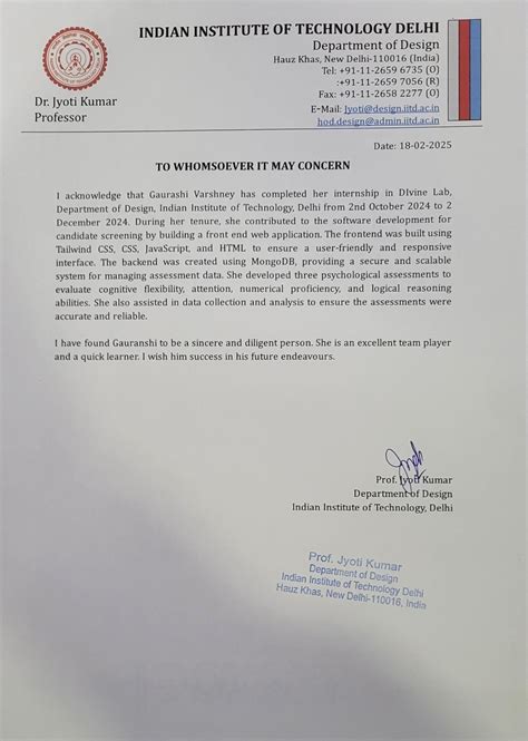 Gauranshi Varshney On Linkedin Frontenddevelopment Internship Iitdelhi