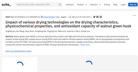 Citation Report Impact Of Various Drying Technologies On The Drying Characteristics