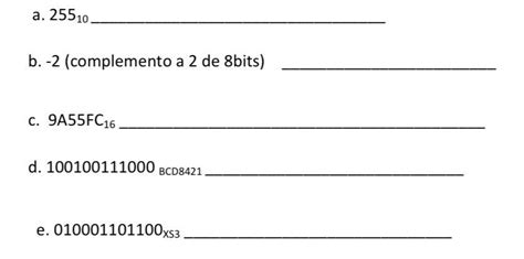 Solved Determine The Binary Equivalent Of The Following Chegg Com