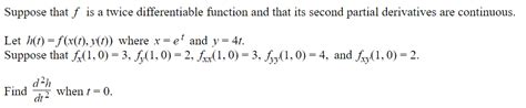 solved suppose that f is a twice differentiable function and