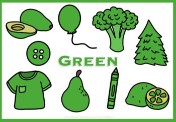 Things That Are Green Printable Visual Poster By Theprekcreativitycorner