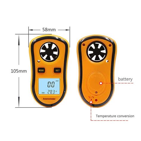 Mini Digital Hand Held Anemometer Thermometer Wind Grandado