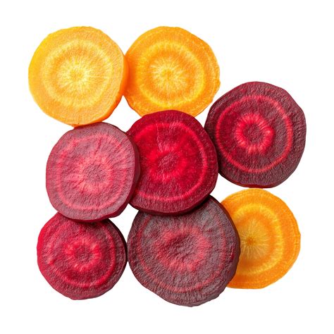 Colorful Sliced Beetroot And Carrot Arranged Aesthetically On A