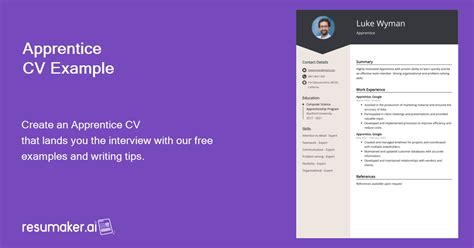 apprentice cv example for 2023 skills and templates