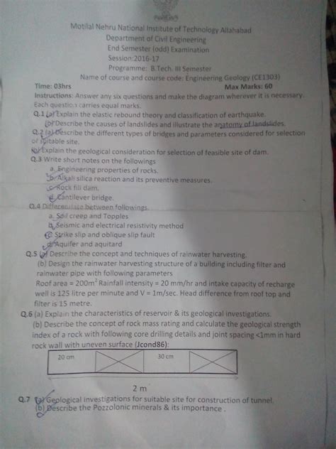 Civil Engineering Mnnit 3rd Sem Question Paper