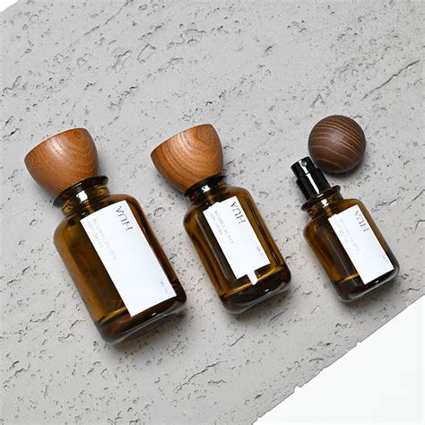Custom Round Empty Amber Fragrance Glass Perfume Bottle 30ml 50ml 100ml