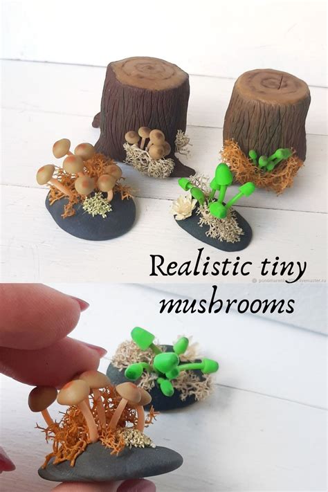 Clay Toadstools For A Mini Garden Mini Garden Clay Crafts Polymer