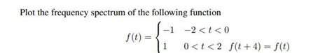 Solved Plot The Frequency Spectrum Of The Following Function Chegg