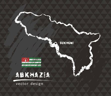 Map Of Abkhazia Chalk Sketch Vector Illustration Stock Illustration
