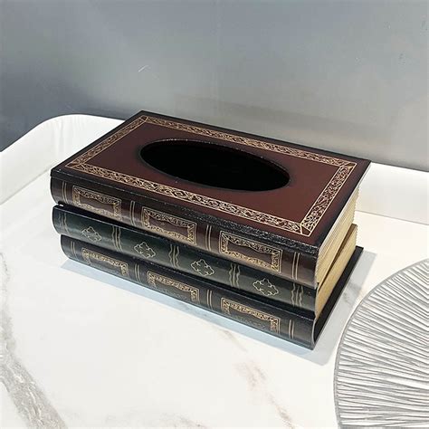 Zedker Tissue Box Holder Rectangular Vintage Antique Book Paper Napkin