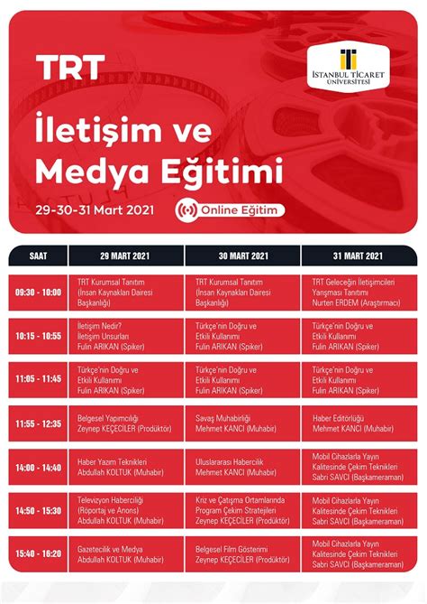 Trt İletişim Ve Medya Eğitimi Görsel İletişim Tasarımı İstanbul Ticaret Üniversitesi