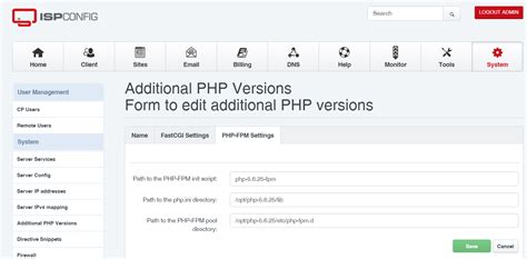 installazione php 5 6 come php fpm e fastcgi addizionale per ispconfig