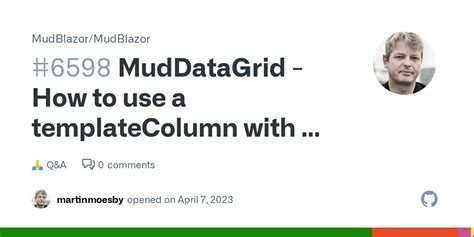 muddatagrid how to use a templatecolumn with a mudfab s onclickevent