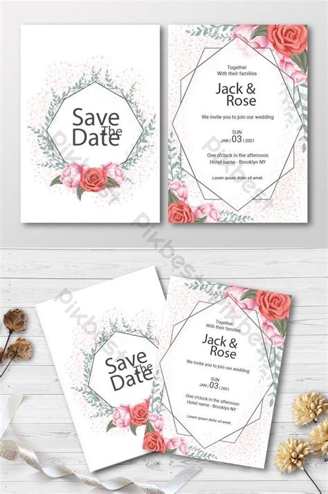 웨딩 카드 초대장 카드 디자인 Ai 무료 다운로드 Pikbest