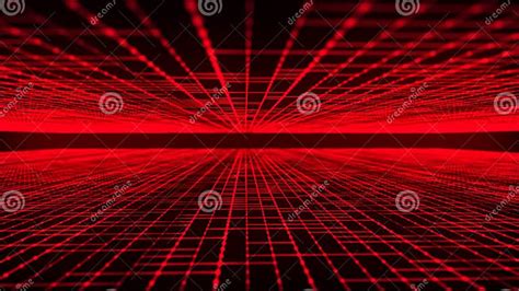 Abstract Wireframe Landscape Vector Perspective Grid On Dark Background Detailed Lines On