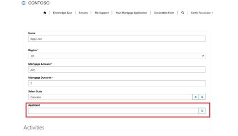 the applicant field is empty when i ll submit the application the