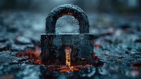 Email Security Breach Broken Padlock Symbolizing A Breach In Email Security Stock Illustration