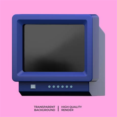 Premium Psd Psd Vintage Computer Monitor 3d Render Illustration