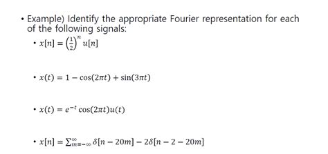 Solved Example Identify The Appropriate Fourier Chegg